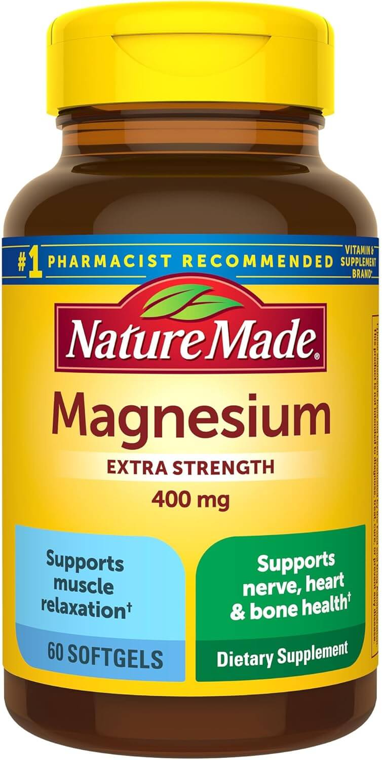 Nature Made Extra Strength Magnesium Oxide 400 mg – 60 Softgels (60‑Day ...