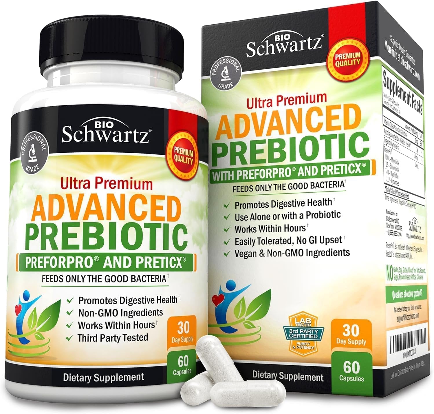 Prebiotics – Dietary Fiber Supplement to Fuel Good Bacteria – 60 ...